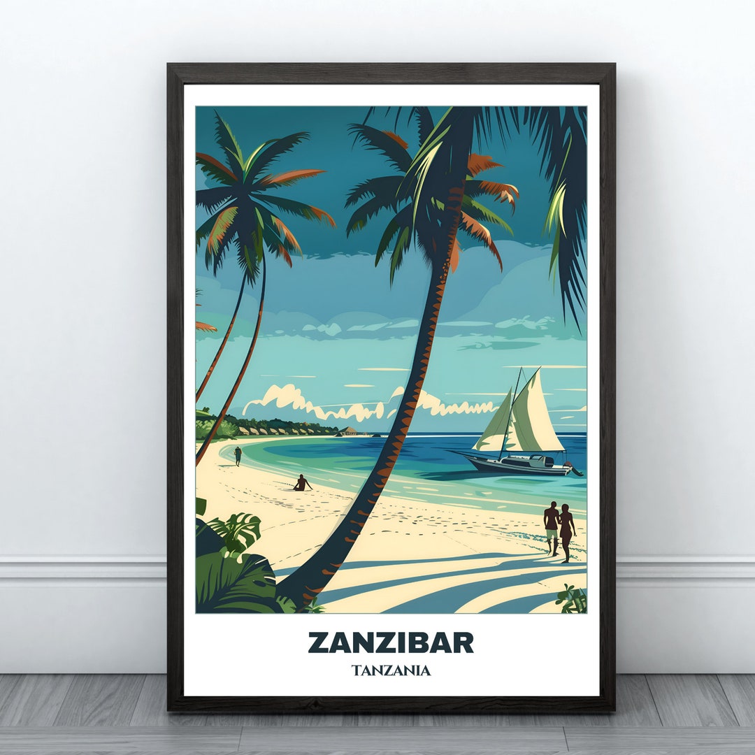 Zanzibar Travel Printable Poster -tanzania Travel Poster - Zanzibar ...