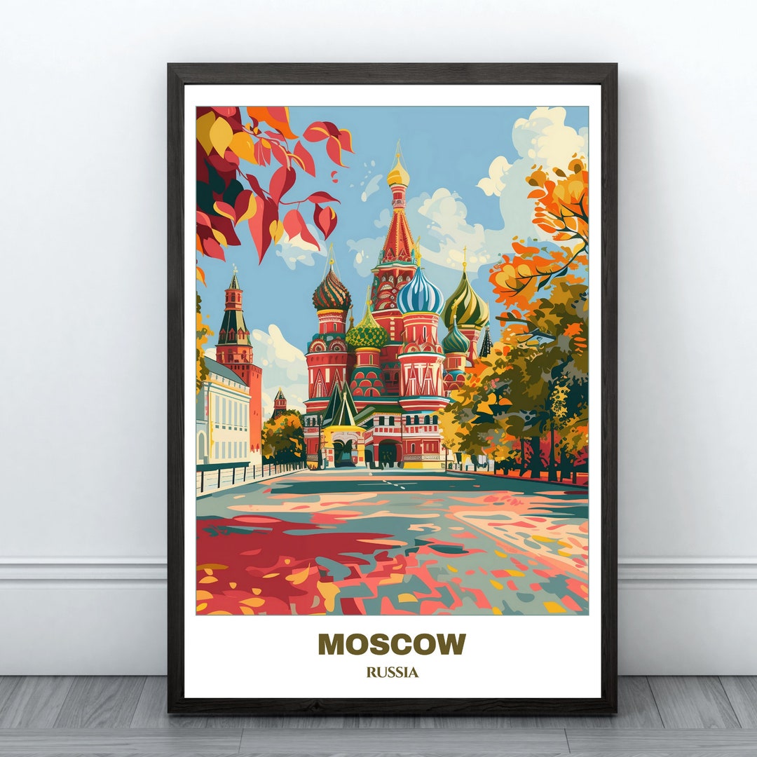 Moscow Travel Printable Poster - Russia Travel Poster - Moscow Painting ...