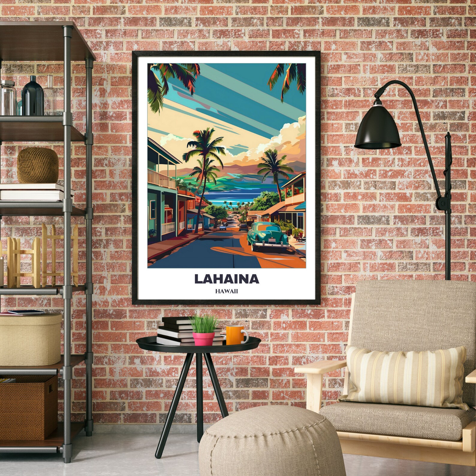 Lahaina Printable Travel Poster - Hawaii Travel Poster -citycape ...