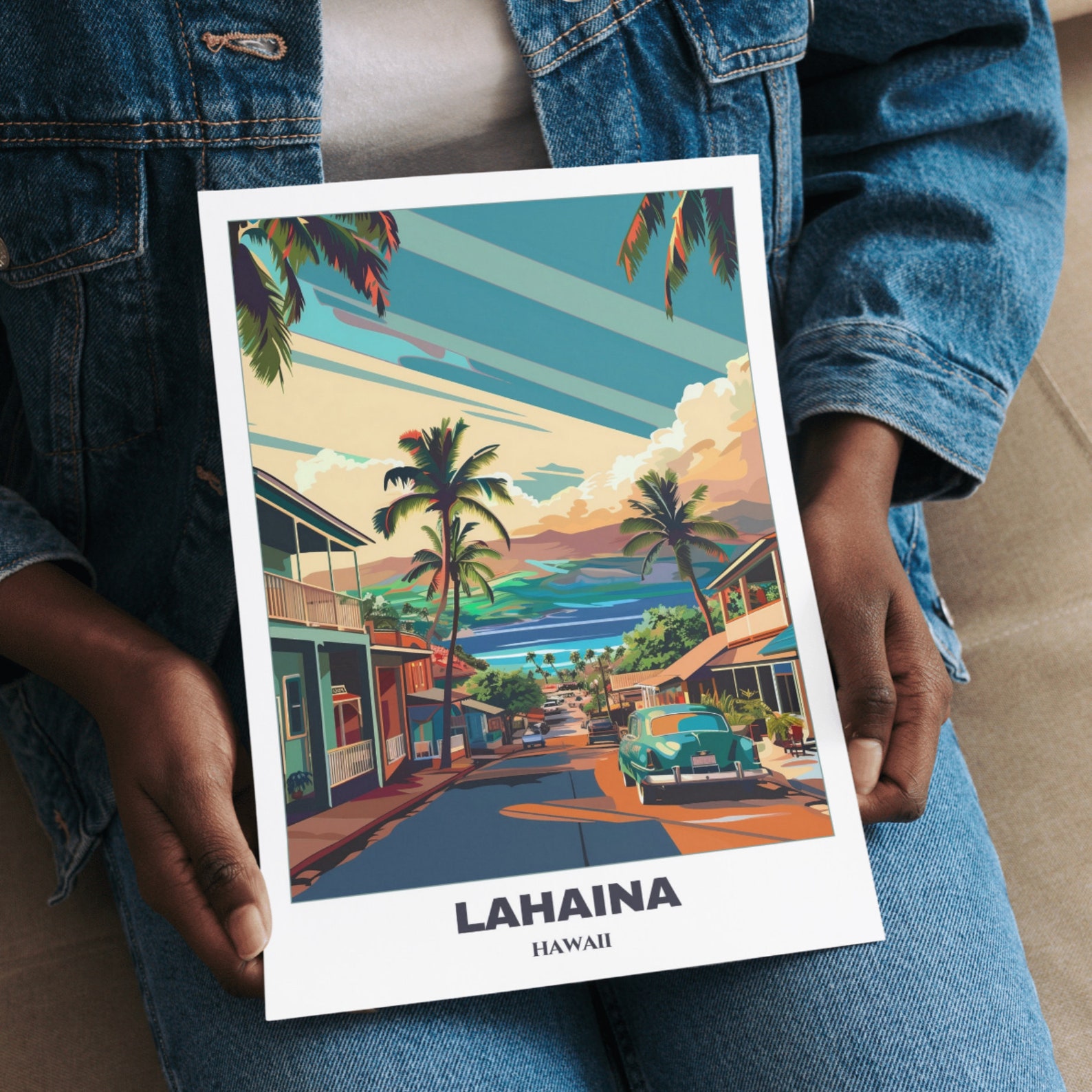 Lahaina Printable Travel Poster - Hawaii Travel Poster -citycape ...