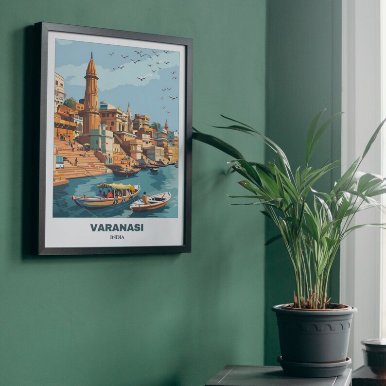 Varanasi Travel Printable Poster India Travel Poster varanasi Painting ...