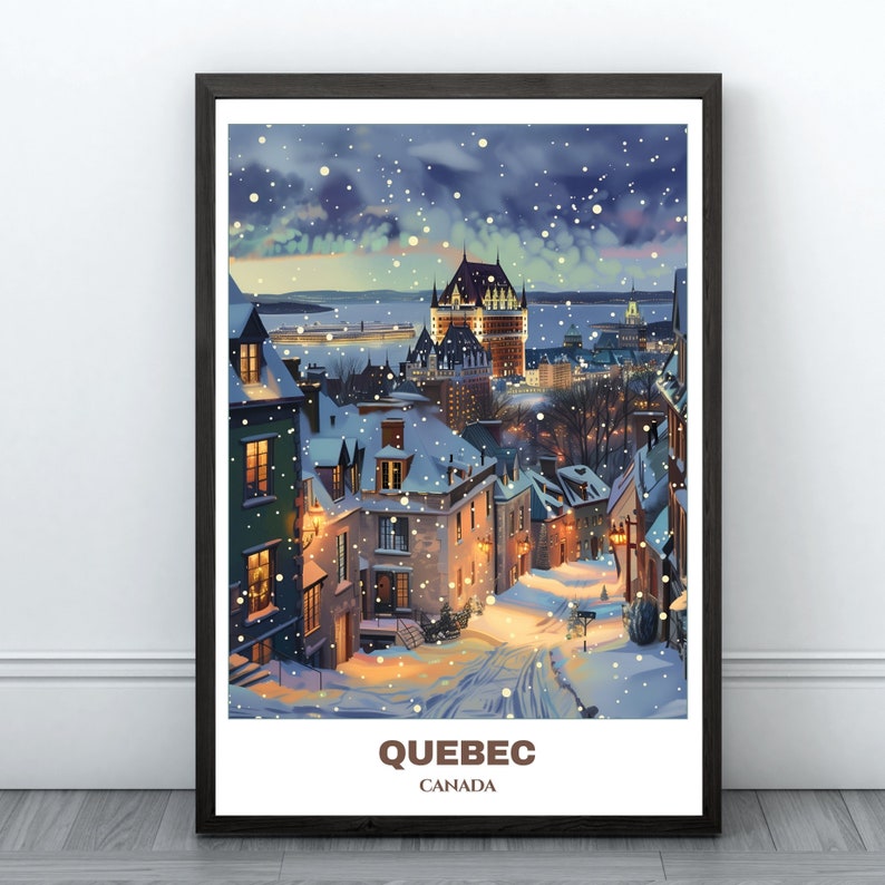 Quebec Travel Printable Poster - Canada Travel Poster - Citycape ...