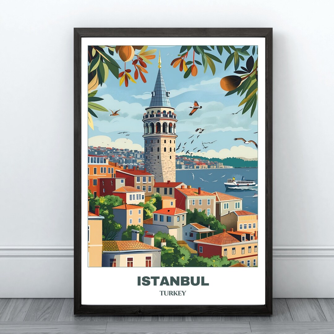 Istanbul Travel Printable Poster - Turkey Travel Poster -cityscape ...