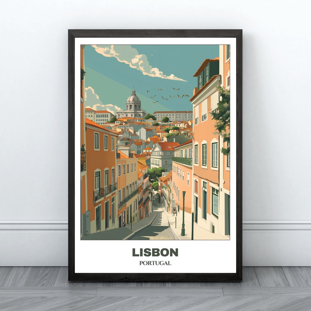 Lisbon Travel Printable Poster - Portugal Travel Poster - Citycape ...