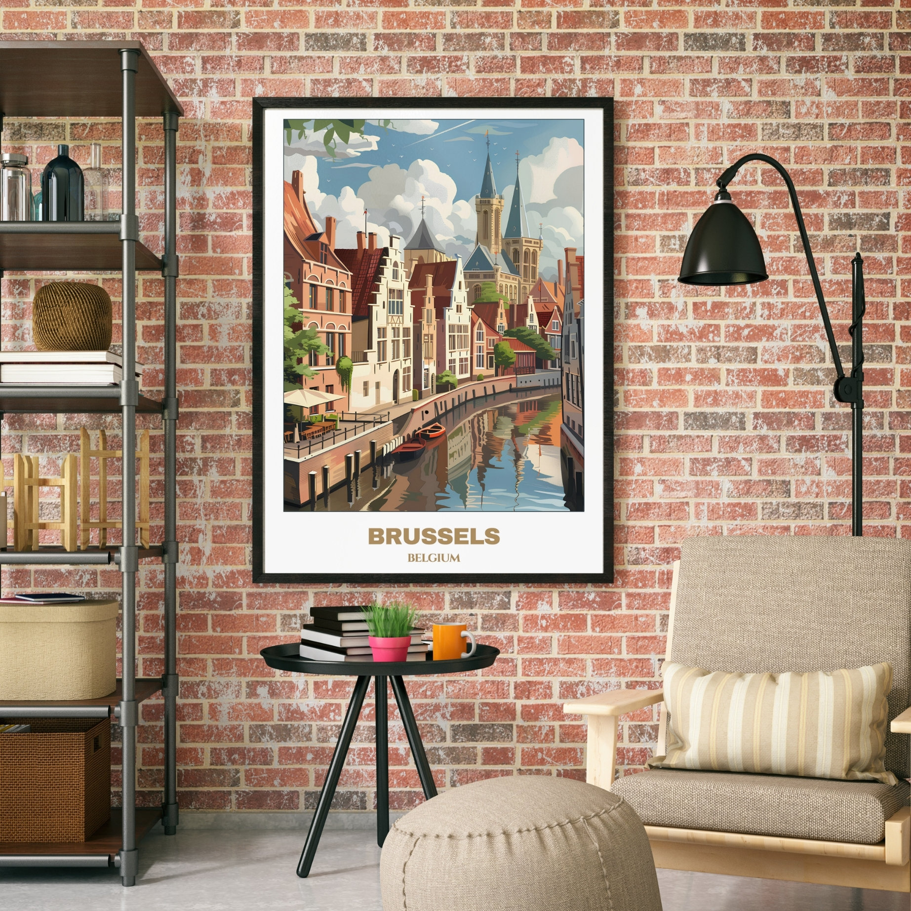 Bruges Travel Printable Poster - Belgium Travel Poster - Citycape ...