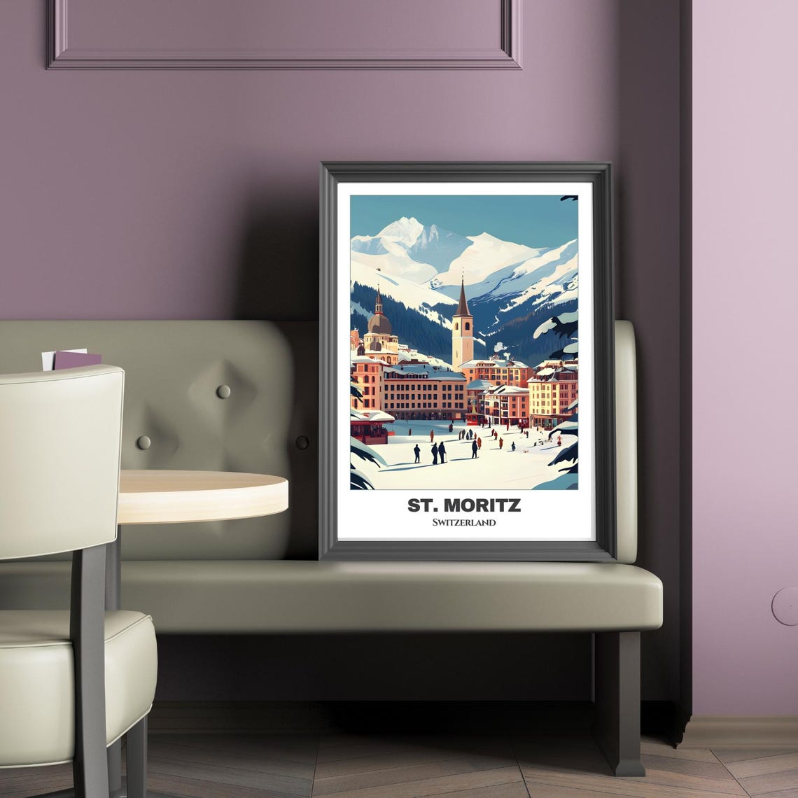 Sankt Moritz Travel Printable Poster switzerland Travel Poster-citycape ...