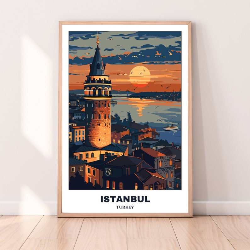 Istanbul Travel Printable Poster -turkey Travel Poster -cityscape ...