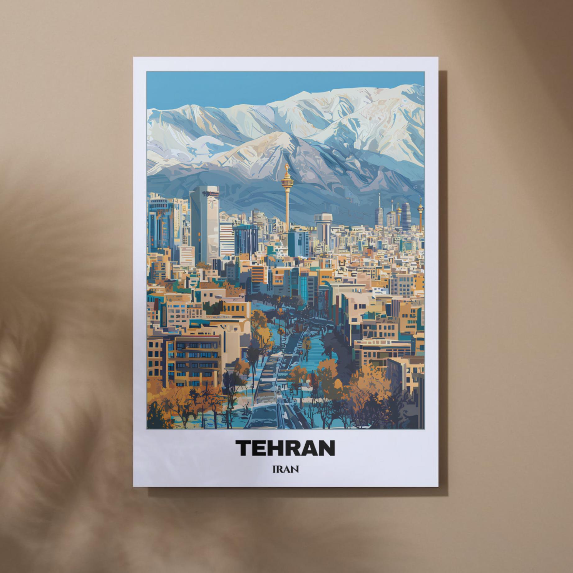 Tehran Travel Printable Poster - Iran Travel Poster - Cityscape ...