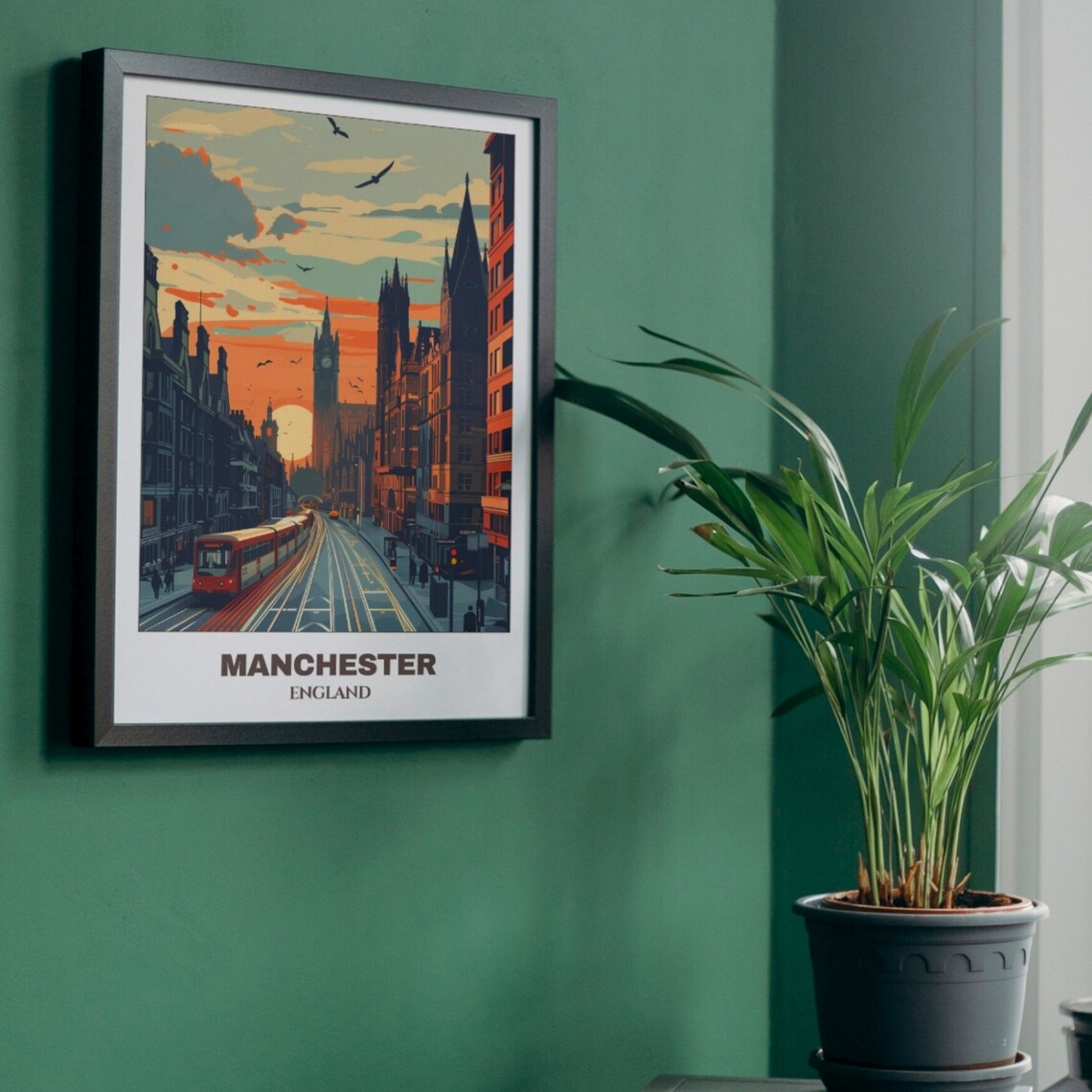 MANCHESTER Printable Travel Poster - England Travel Print -cityscape ...
