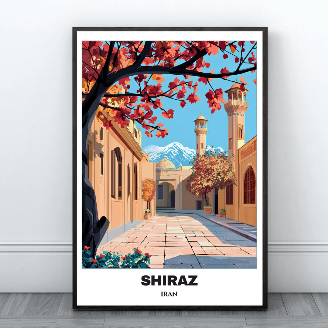 Shiraz Printable Travel Poster - Iran Travel Poster - Cityscape ...