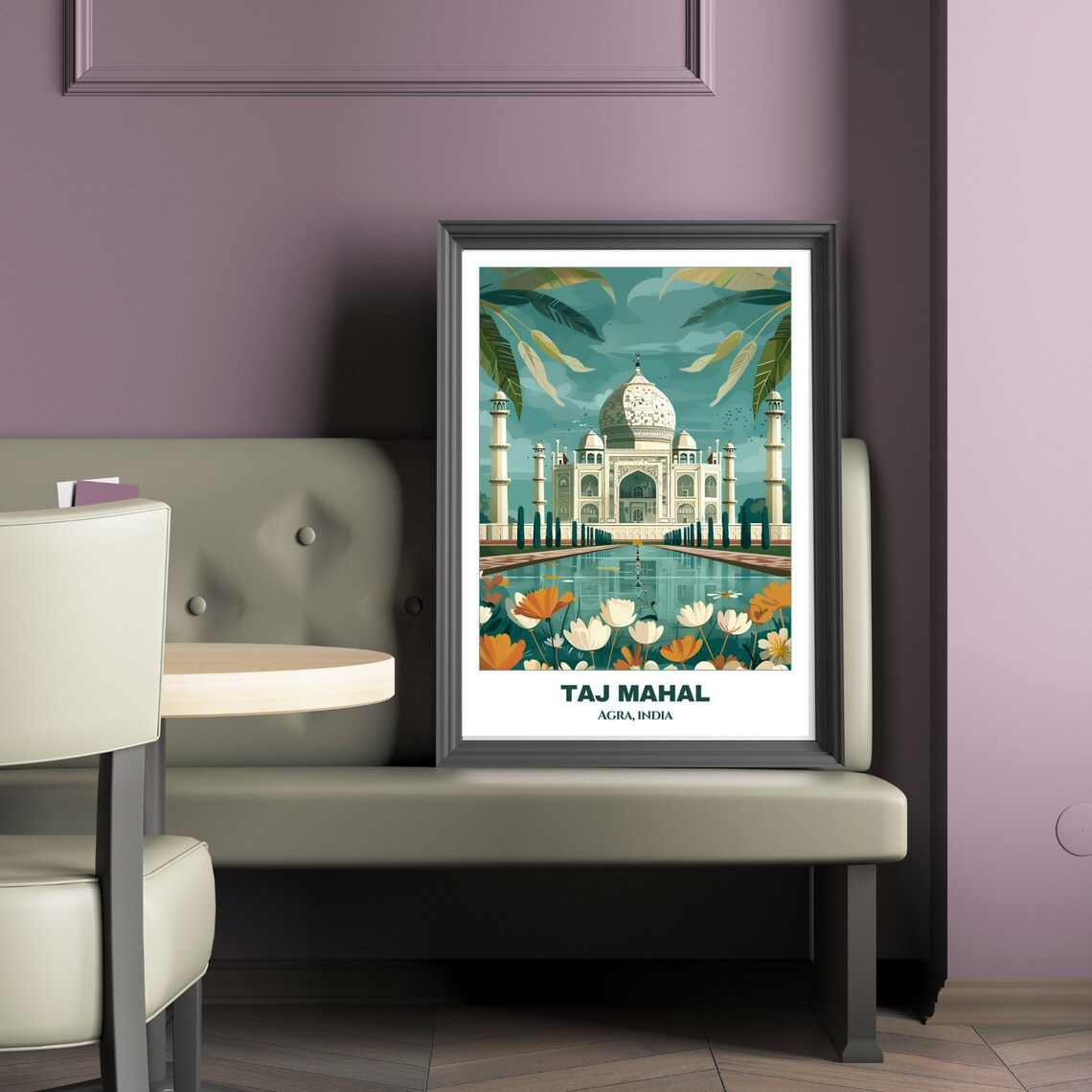 Taj Mahal Travel Printable Poster India Travel Poster Agra Painting ...