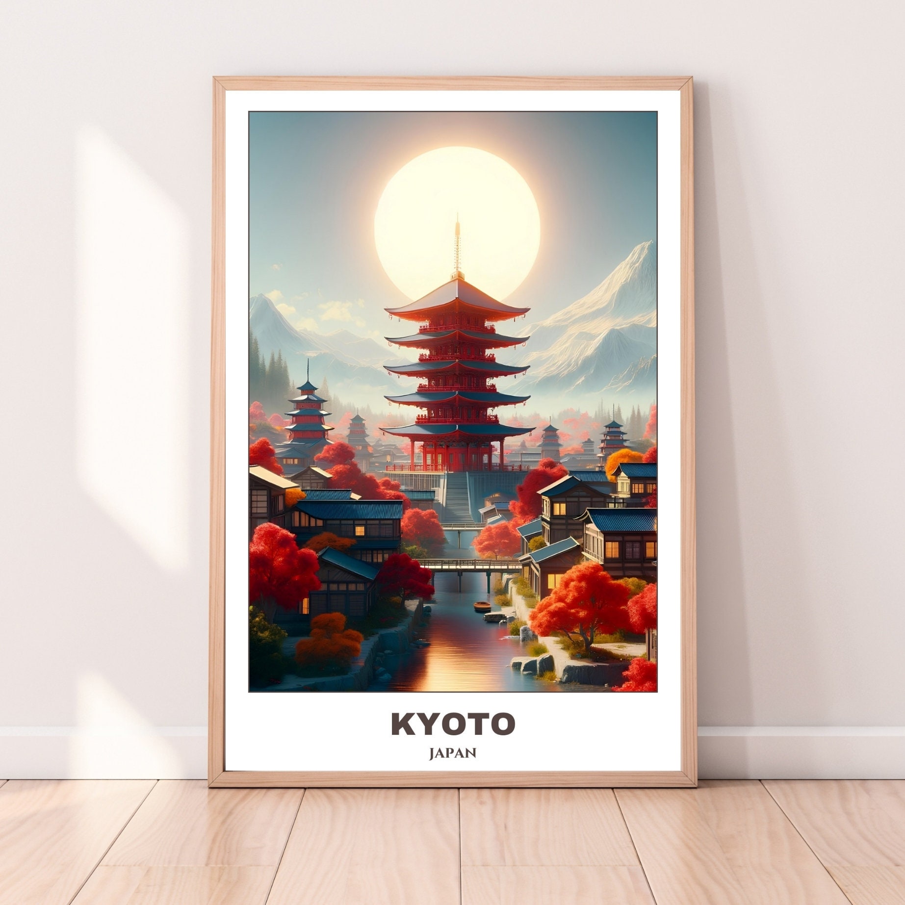 Kyoto Travel Printable Poster - Japantravel Poster -cityscape Painting ...