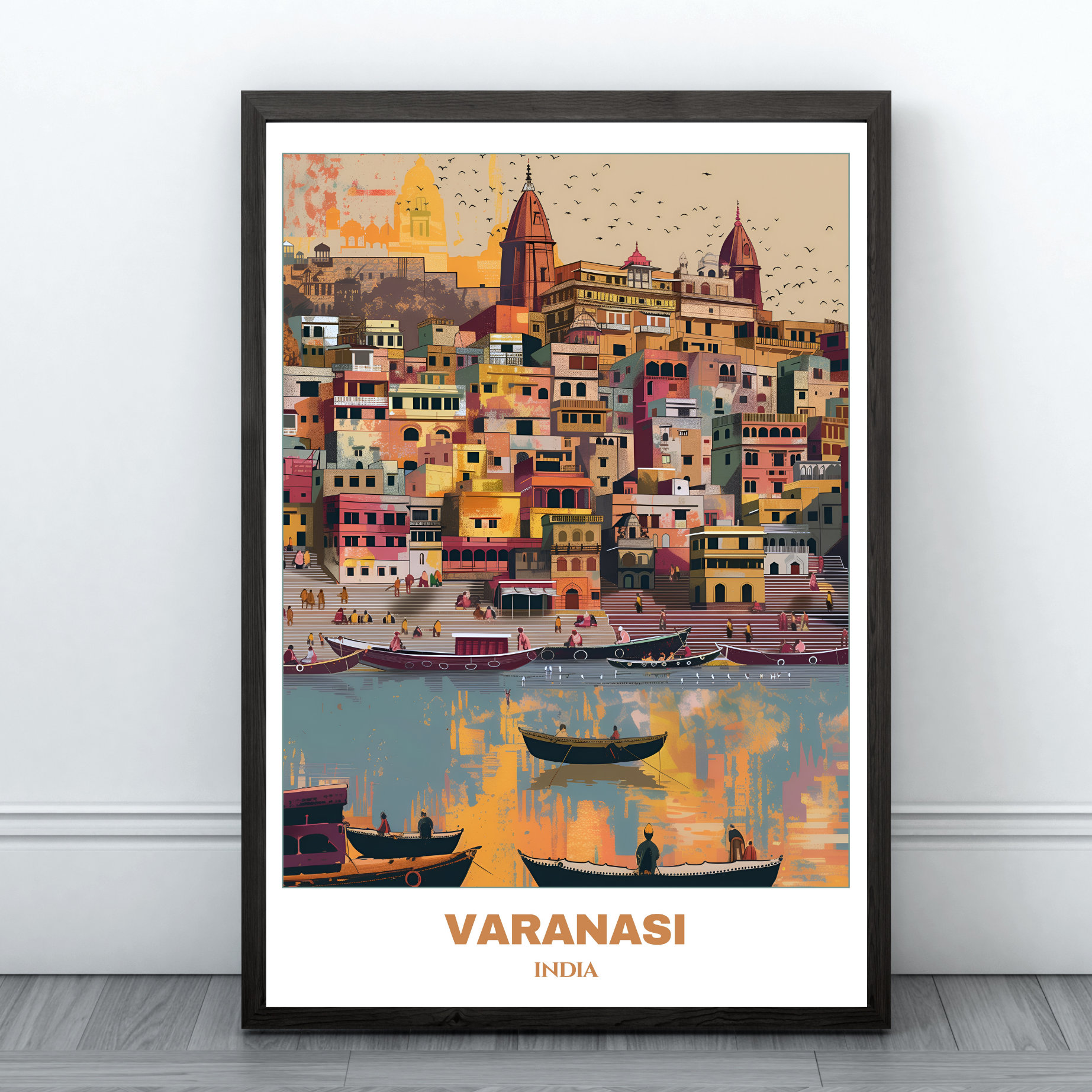 Varanasi Travel Printable Poster India Travel Poster varanasi Painting ...
