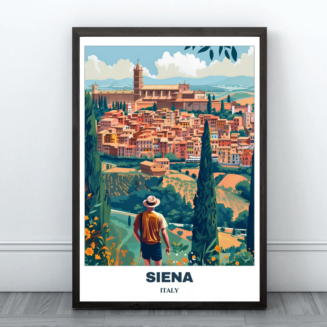 Siena Printable Travel Poster - Italy Travel Poster - Citycape Painting ...