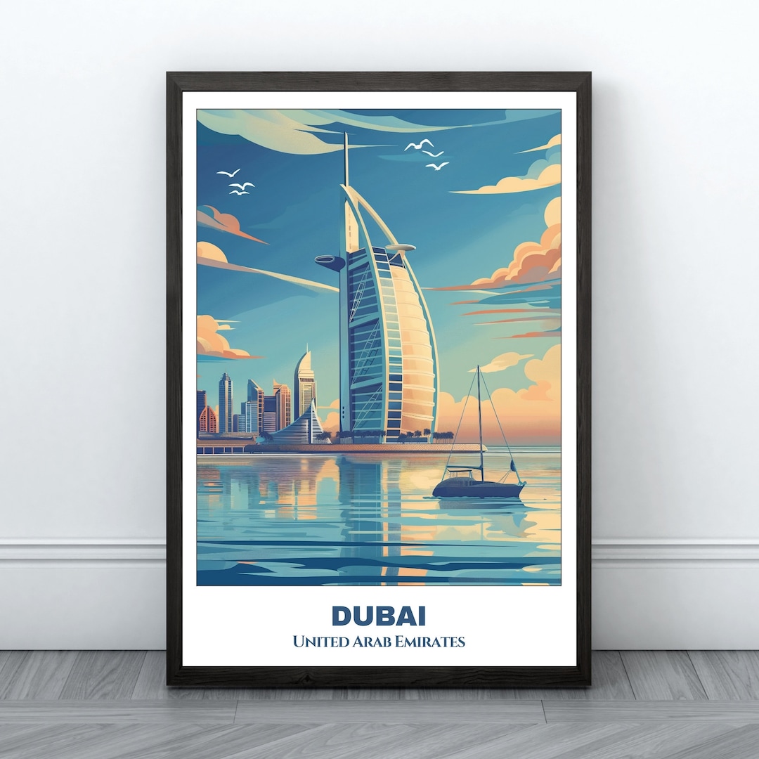 Dubai Travel Printable Poster - United Arab Emirates Travel Poster ...