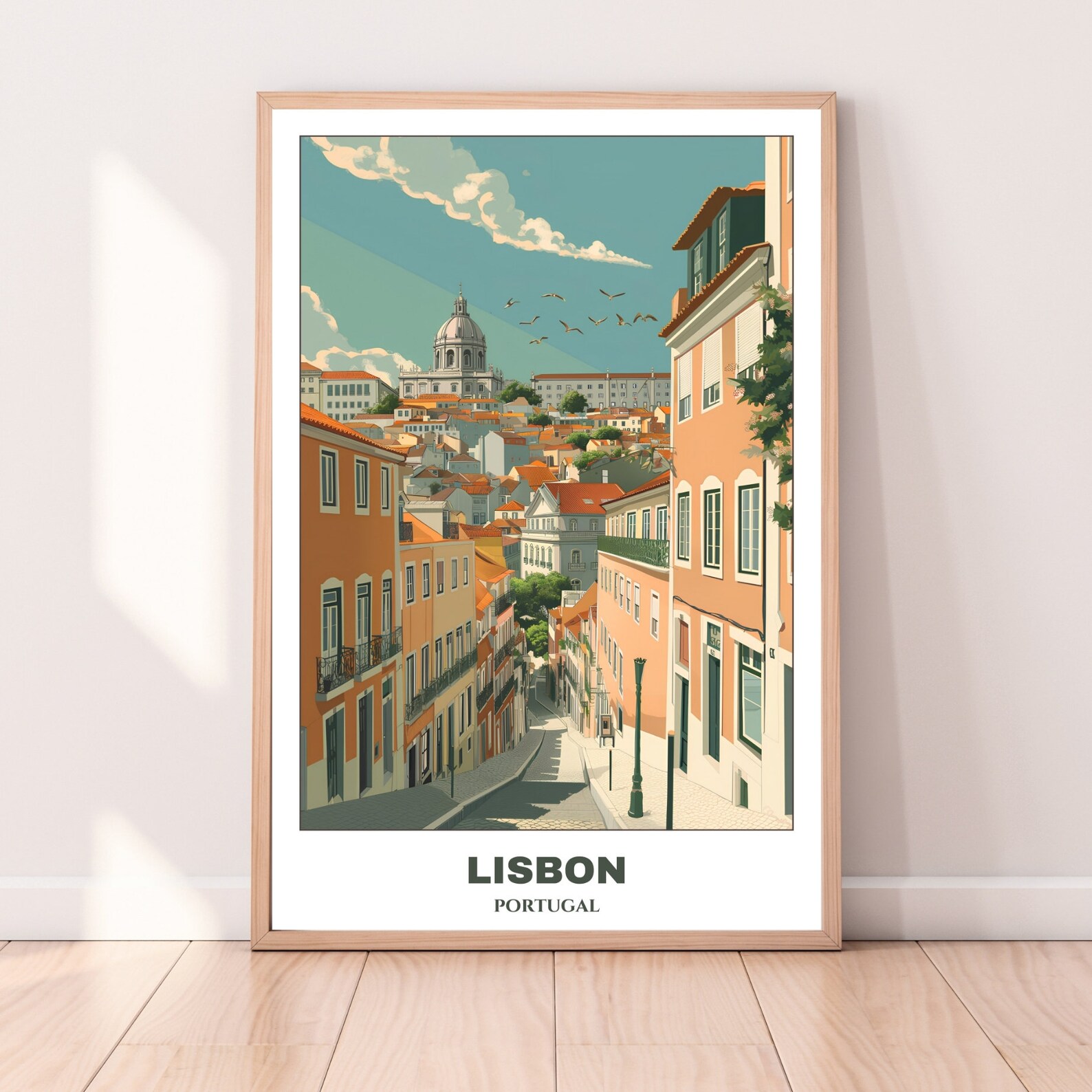 Lisbon Travel Printable Poster - Portugal Travel Poster - Citycape ...