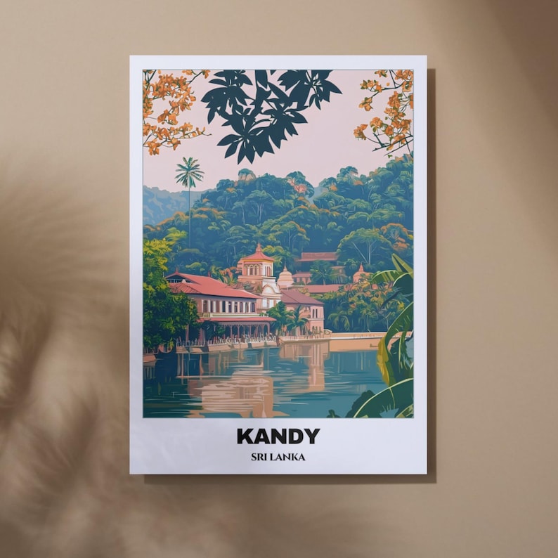 Kandy Travel Printable Poster - Sri Lanka Travel Poster - Cityscape ...