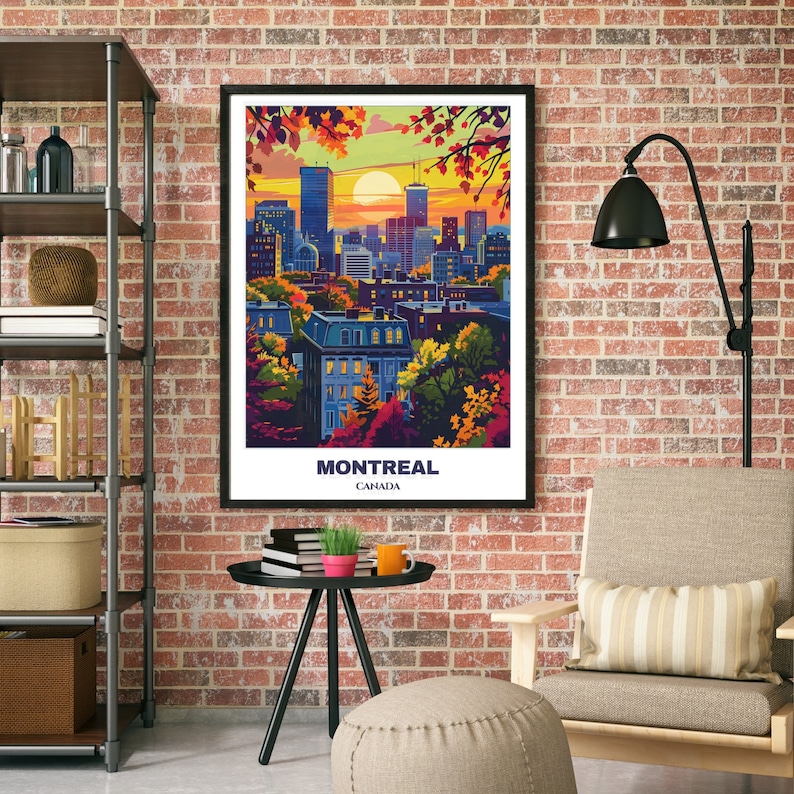 Montreal Travel Printable Poster Canada Travel Poster citycape Painting ...