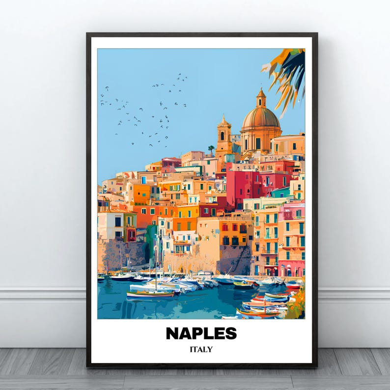Naples Travel Printable Poster - Italytravel Poster - Cityscape ...