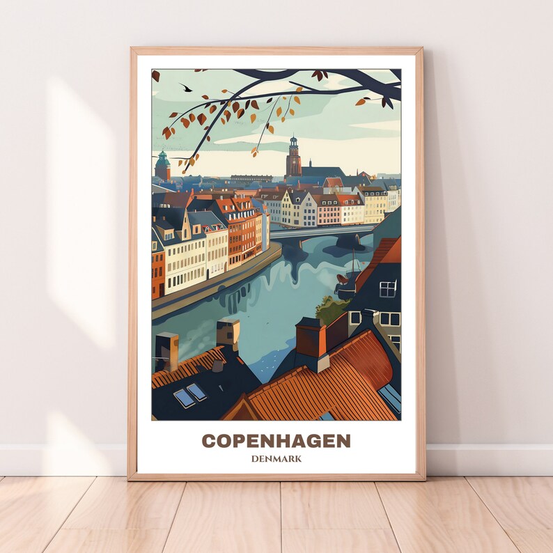 Copenhagen Travel Poster – Denmark Cityscape Painting (digital Download ...