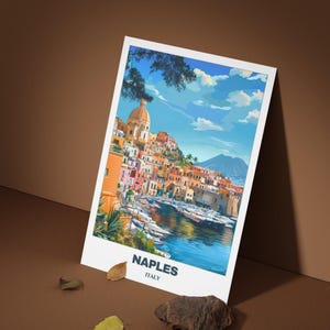Naples Travel Printable Poster - Italytravel Poster - Cityscape ...