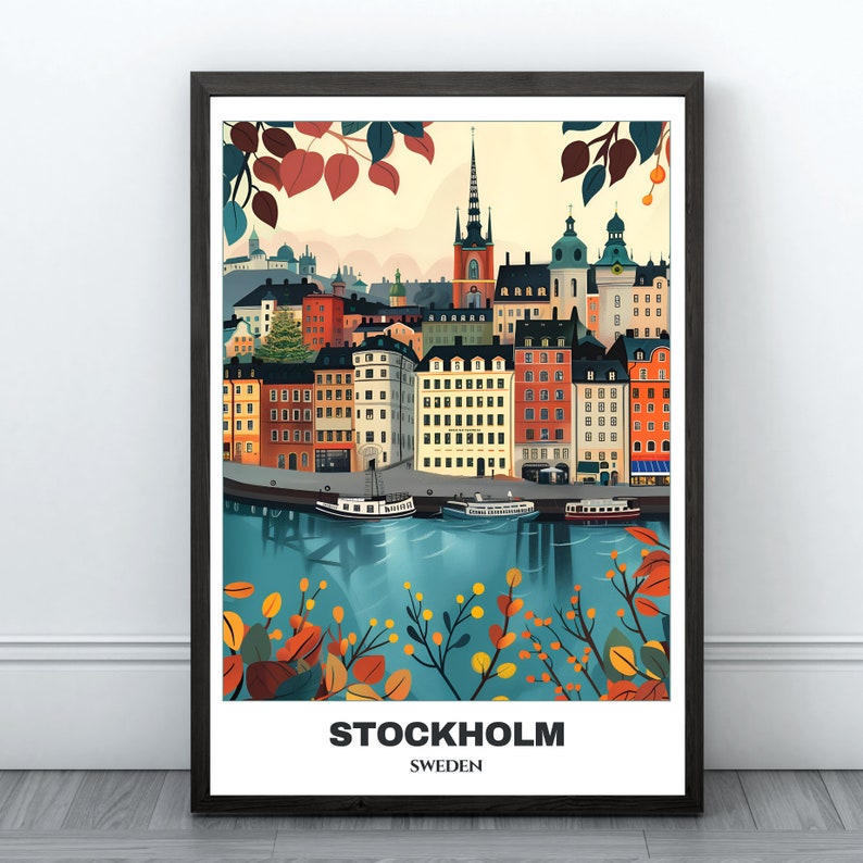 Stockholm Travel Printable Poster -sweden Travel Poster -citycape ...
