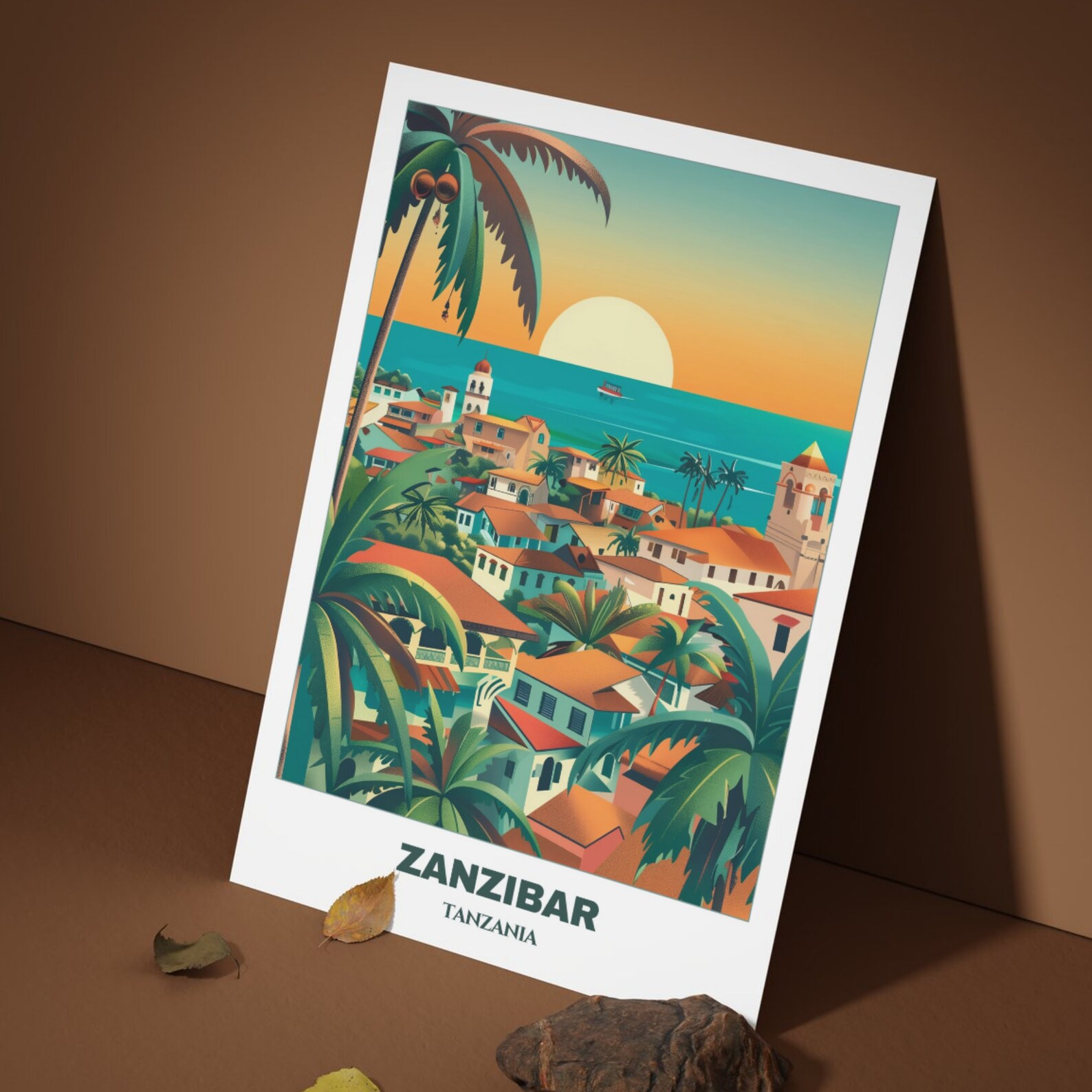 Zanzibar City Travel Printable Poster - Tanzania Travel Poster ...