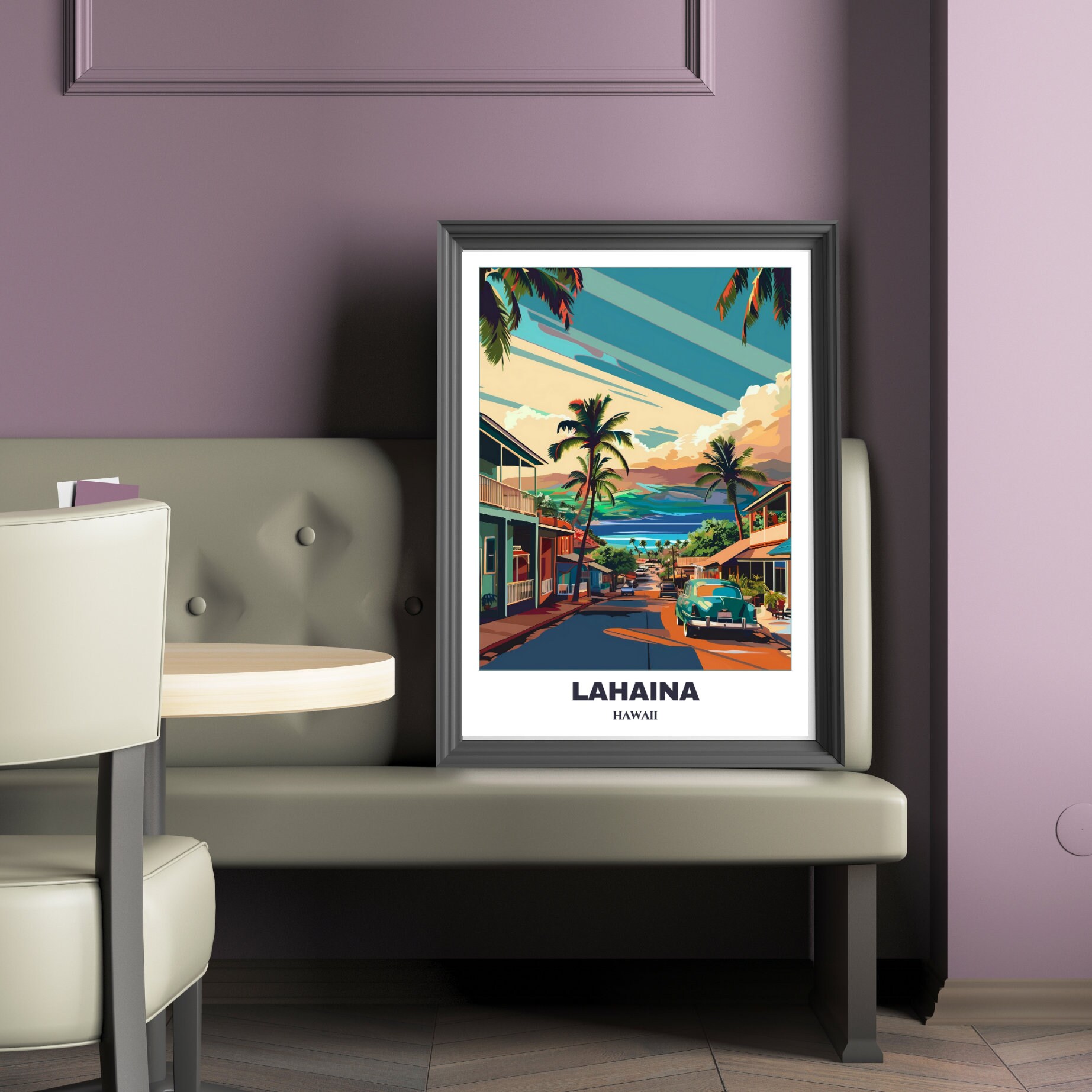 Lahaina Printable Travel Poster - Hawaii Travel Poster -citycape ...