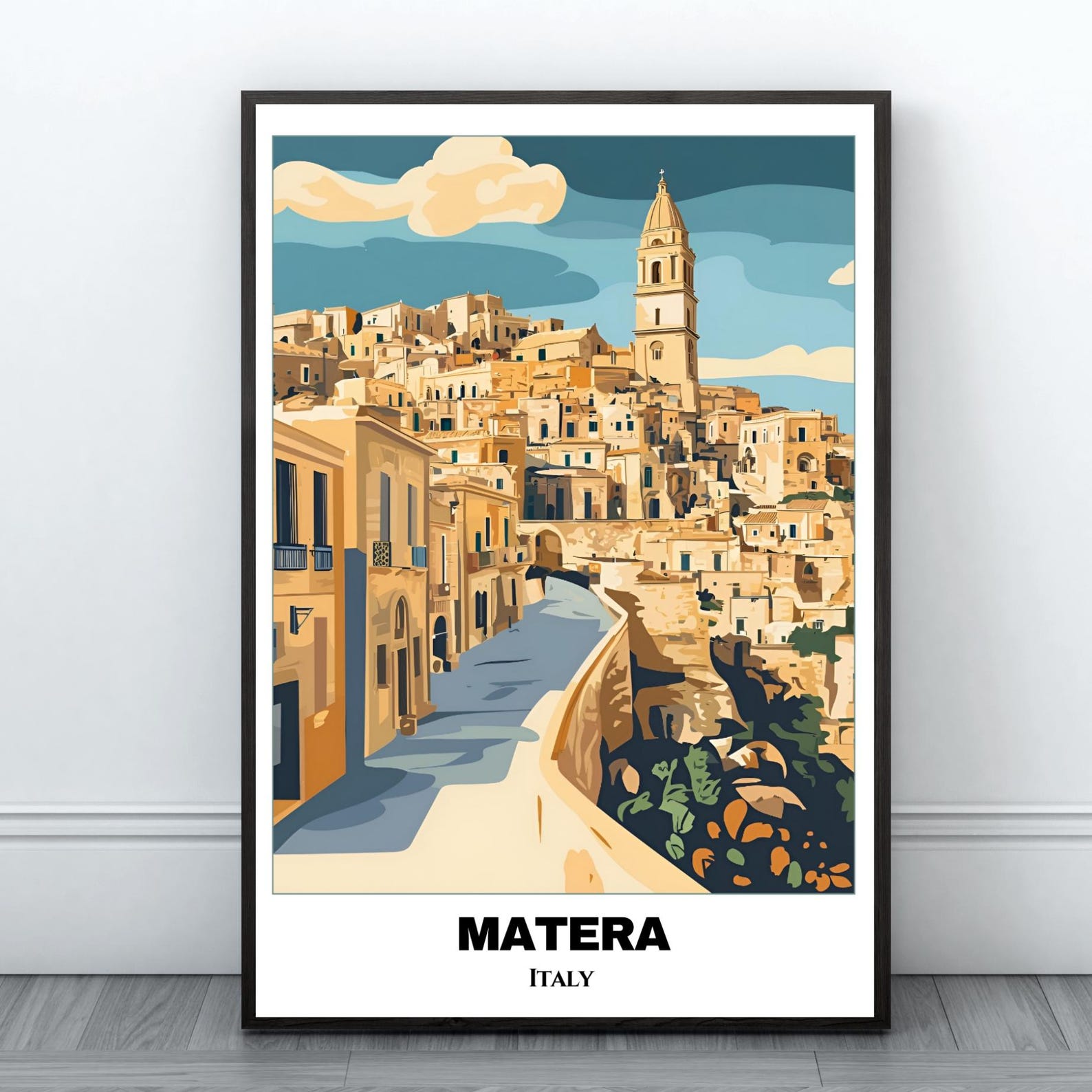 Matera Travel Printable Poster - Italy Travel Poster - Citycape ...