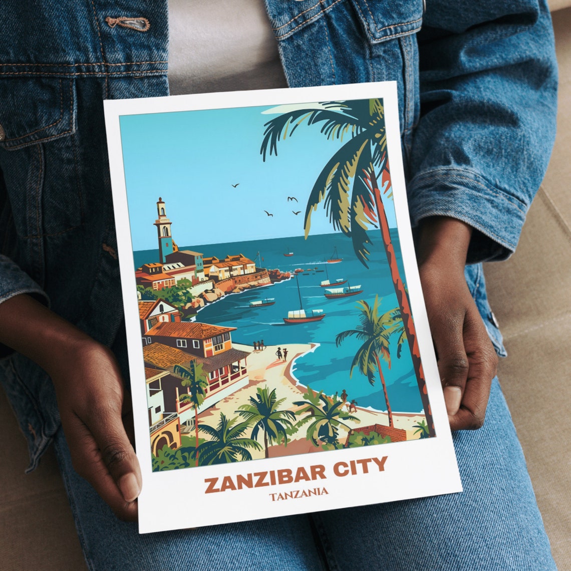 Zanzibar City Travel Printable Poster - Tanzania Travel Poster ...