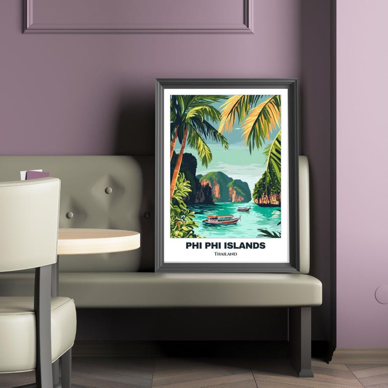 Phi Phi Islands Travel Printable Poster - Phuket Travel Poster - Phi ...