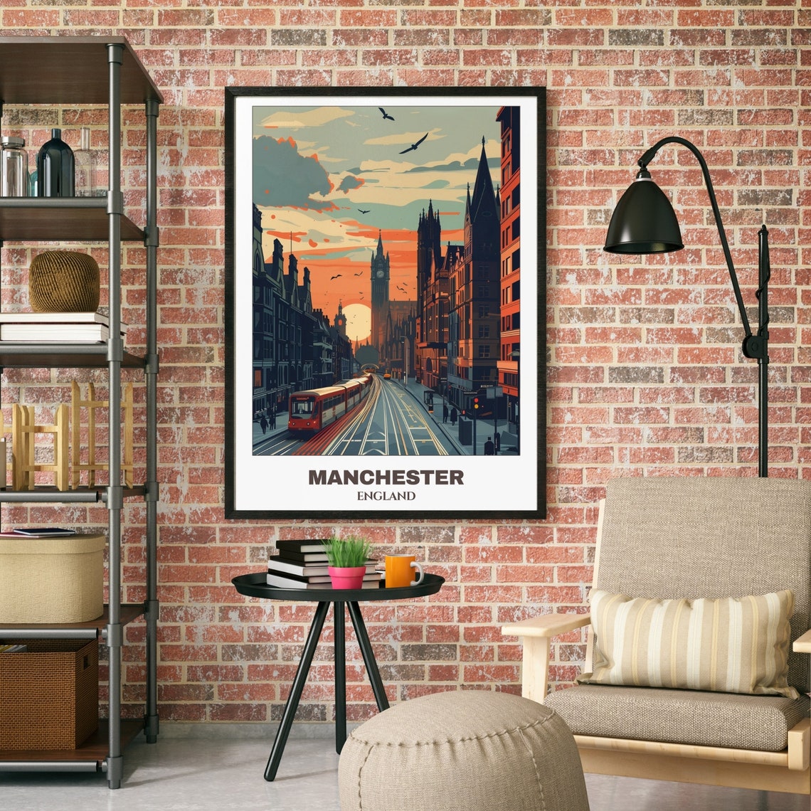 MANCHESTER Printable Travel Poster - England Travel Print -cityscape ...