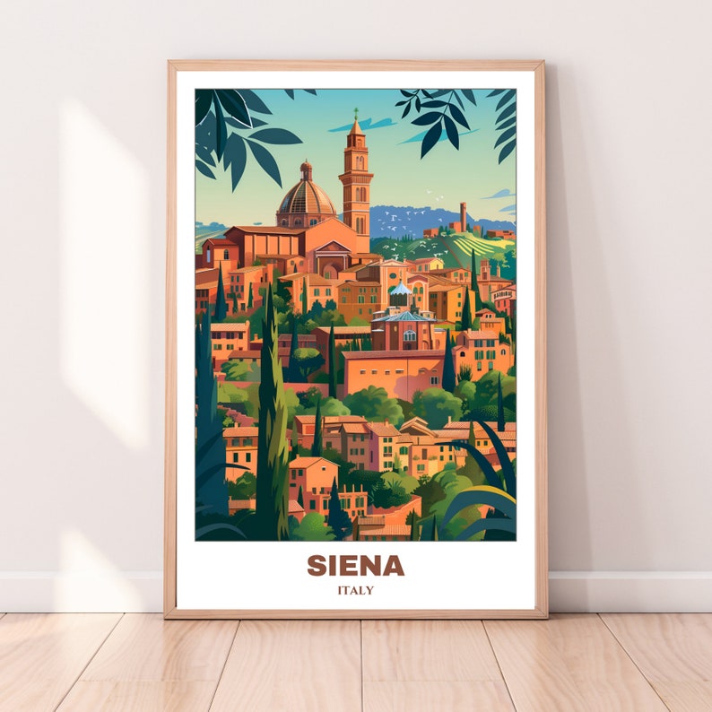 Siena Printable Travel Poster - Italy Travel Poster - Citycape Painting ...