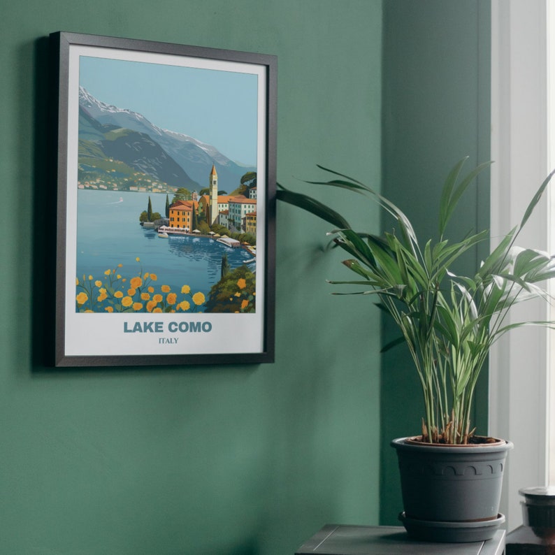 Lake Como Travel Printable Poster -italy Travel Poster -lake Como ...