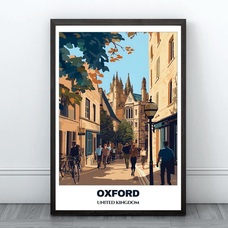 Oxford Travel Printable Poster United Kingdom Travel Poster Citycape ...