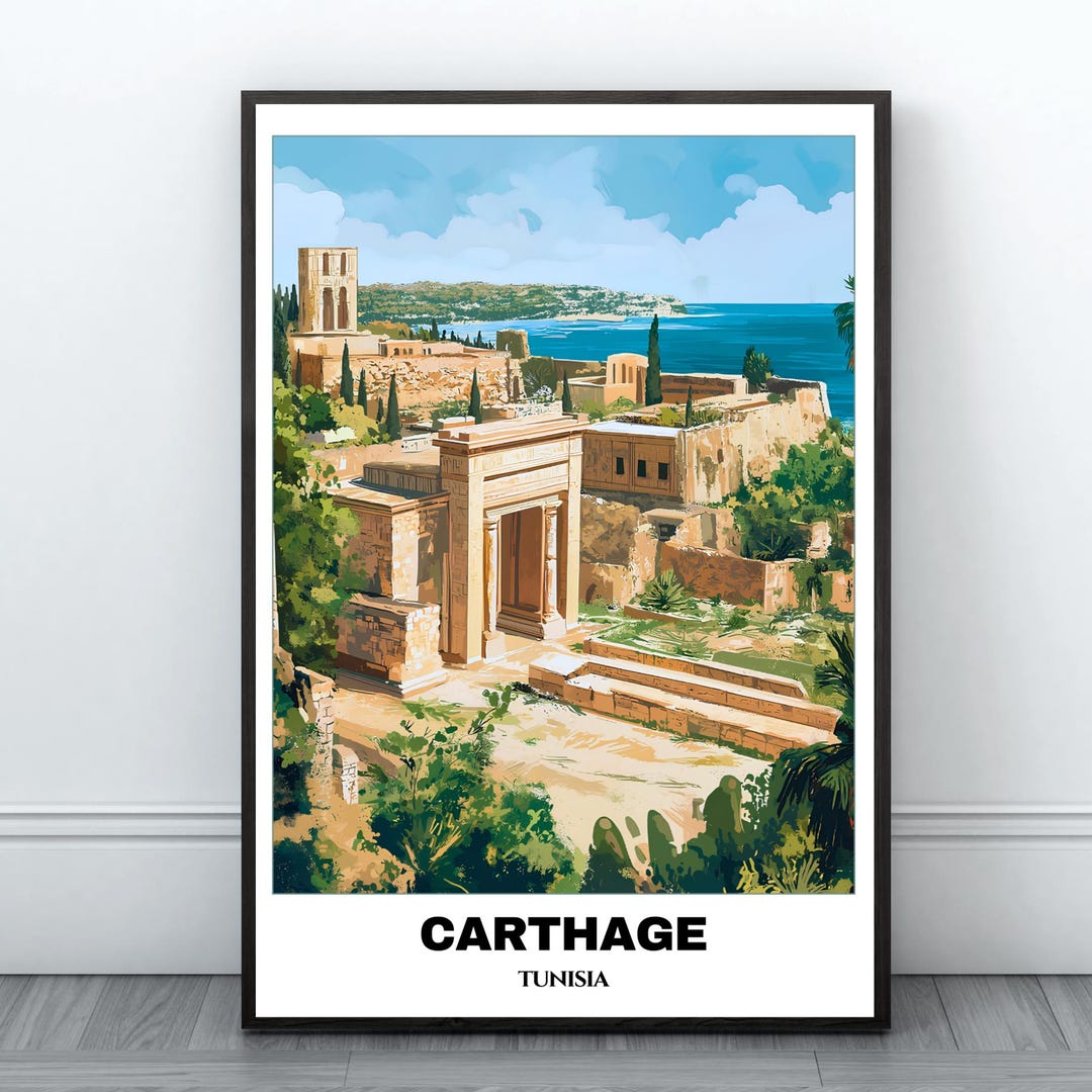 Carthage Travel Printable Poster -tunisia Travel Poster -citycape ...