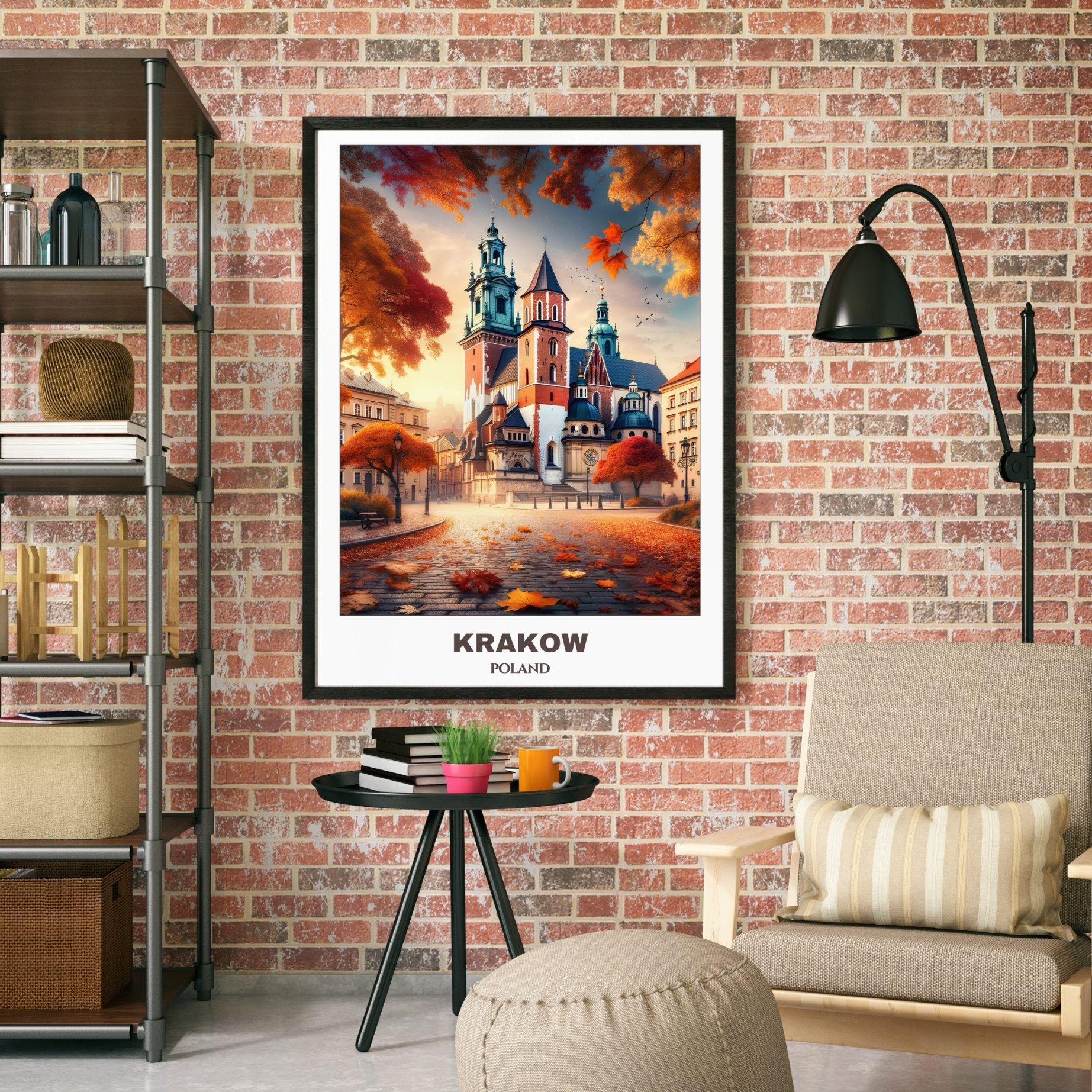 KRAKOW Travel Printable Poster Poland Travel Poster Krakow Painting cityscape Painting wall Art ...