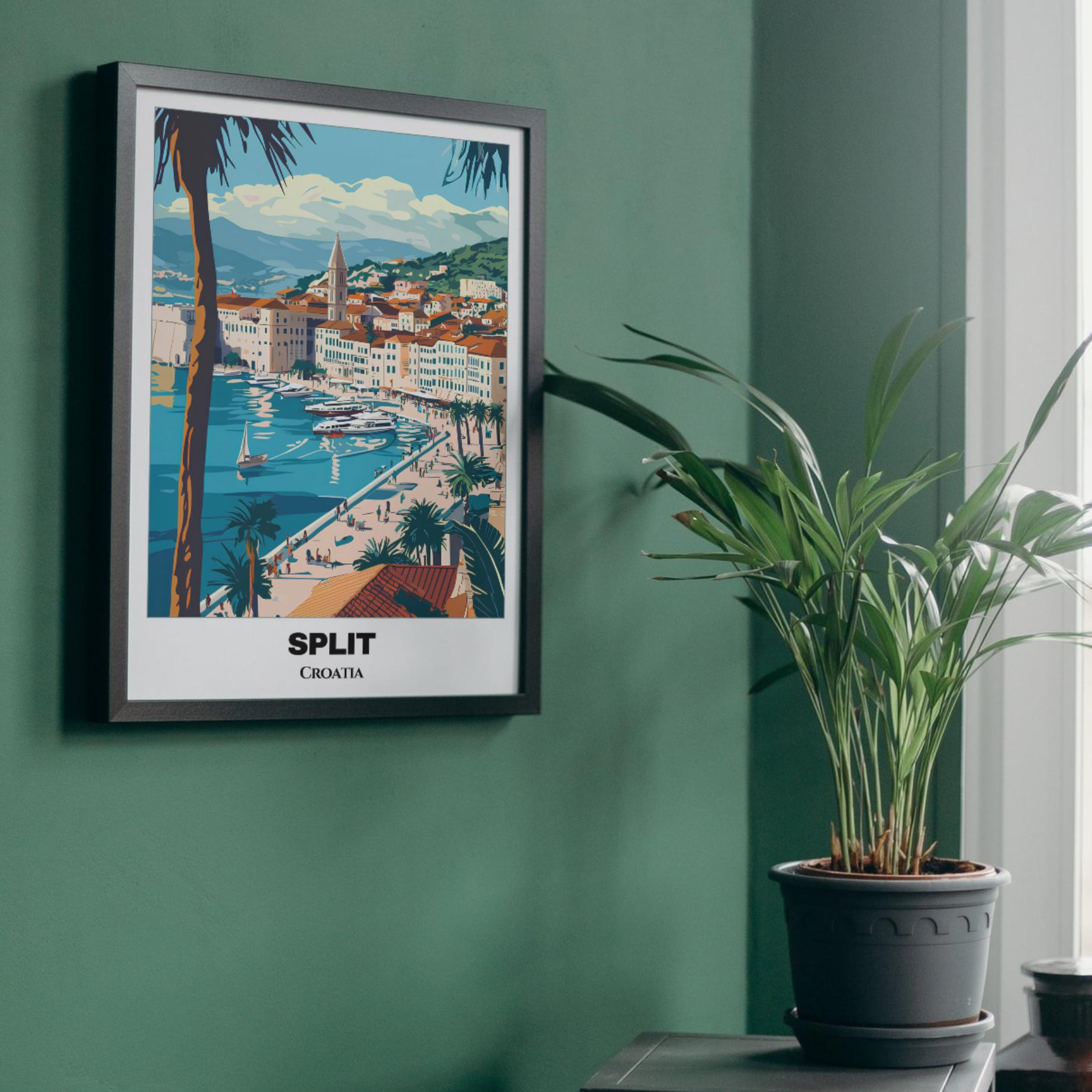 Split Travel Printable Poster - Croatia Travel Poster - Citycape ...