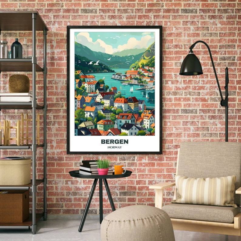 Bergen Printable Travel Poster - Norway Travel Poster - Insta Download ...
