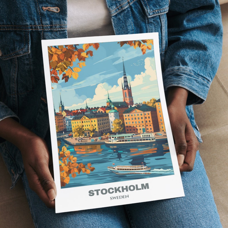 Stockholm Travel Printable Poster -sweden Travel Poster -citycape ...