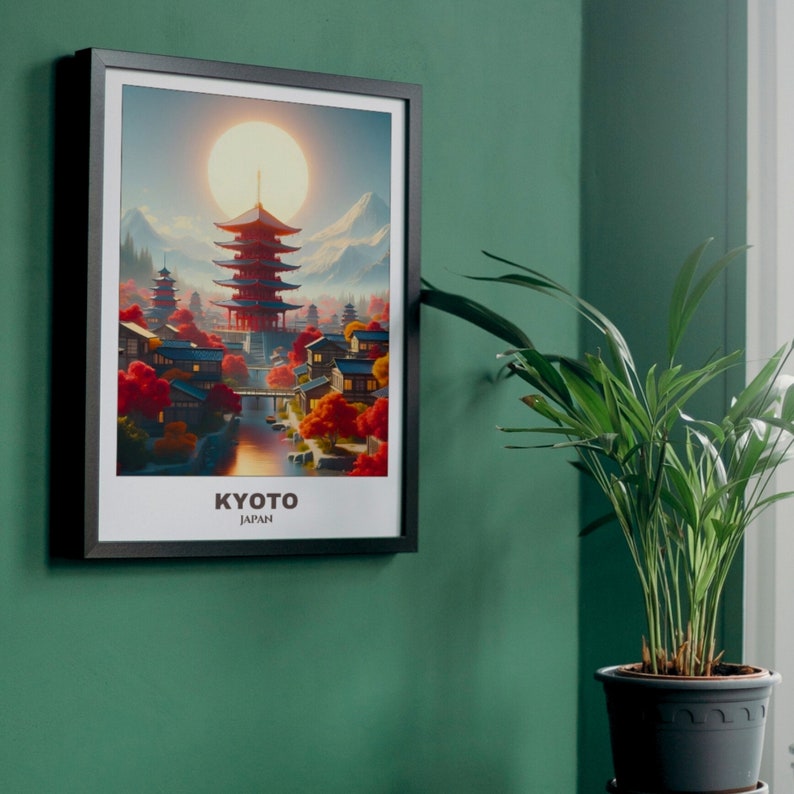 Kyoto Travel Printable Poster - Japantravel Poster -cityscape Painting ...