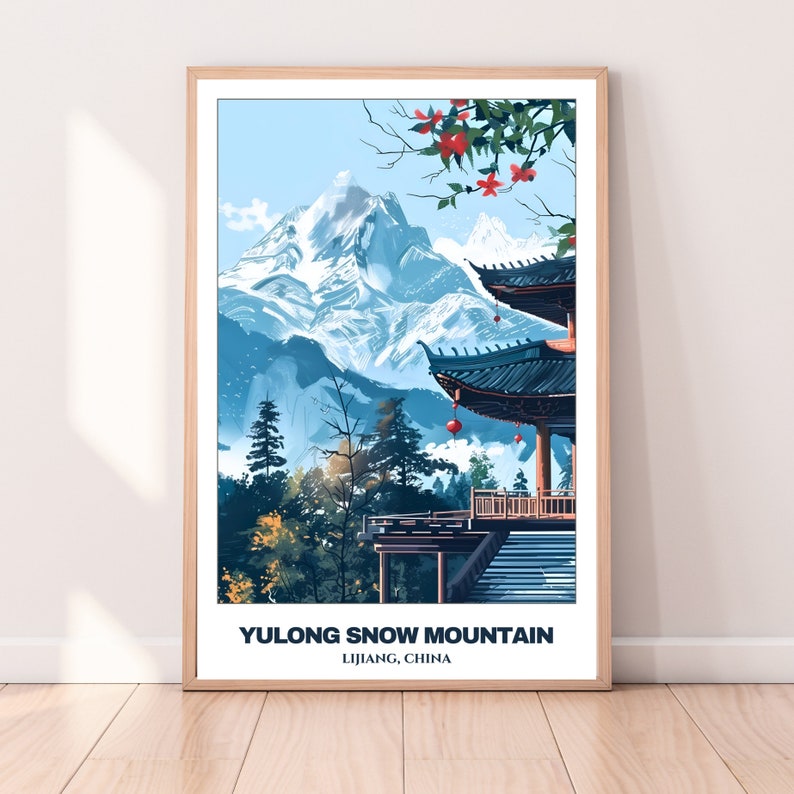 Yulong Snow Mountain Printable Poster Lijiang Travel Poster -cityscape ...