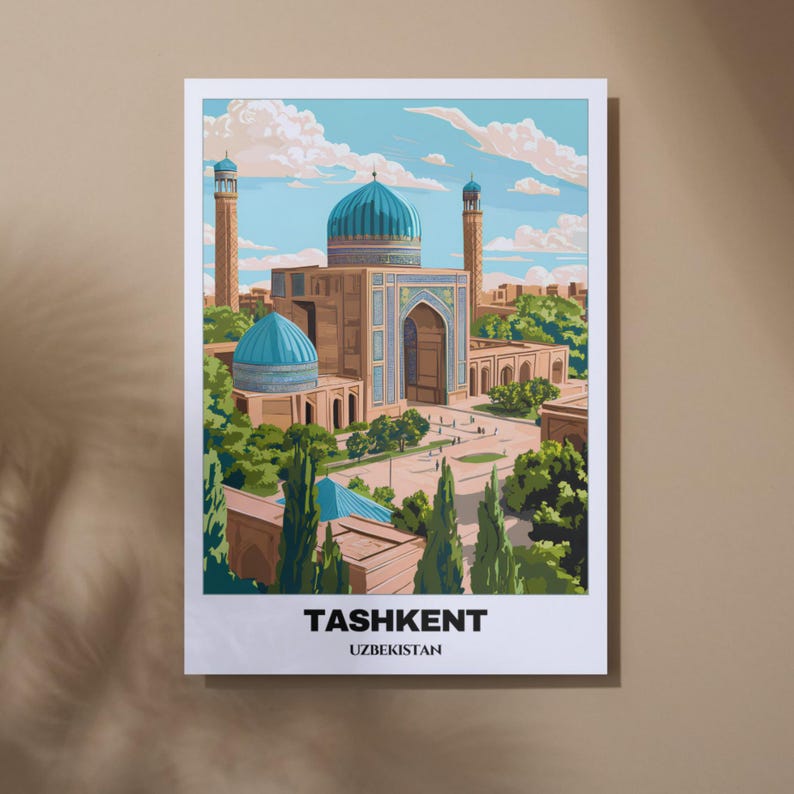 Tashkent Travel Printable Poster - Uzbekistan Travel Poster - Cityscape ...