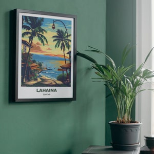 Lahaina Printable Travel Poster - Hawaii Travel Poster -citycape ...