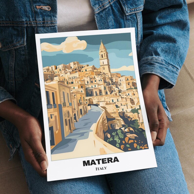Matera Travel Printable Poster - Italy Travel Poster - Citycape ...