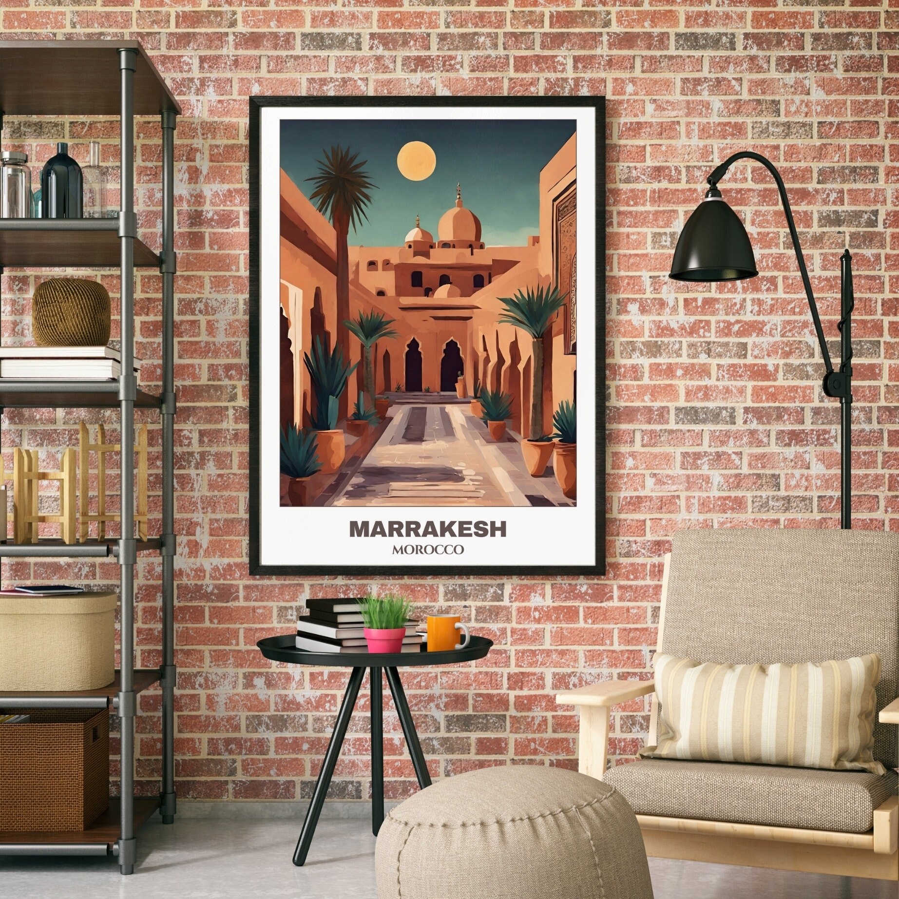 Marrekesh Travel Printable Poster - Morocco Travel Poster - Cityscape Painting - Digital Print ...