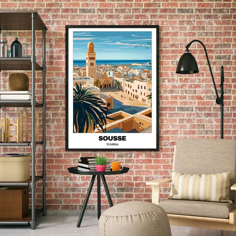 Sousse Travel Printable Poster Tunisia Travel Poster Citycape Painting Digital Wall Art Print ...