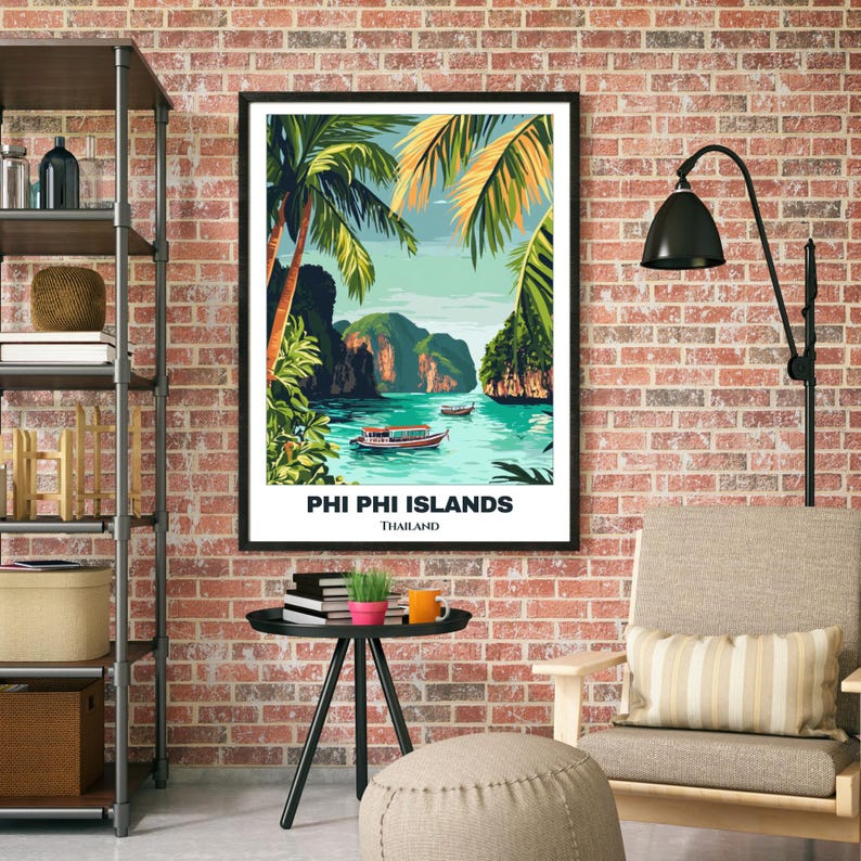Phi Phi Islands Travel Printable Poster - Phuket Travel Poster - Phi ...