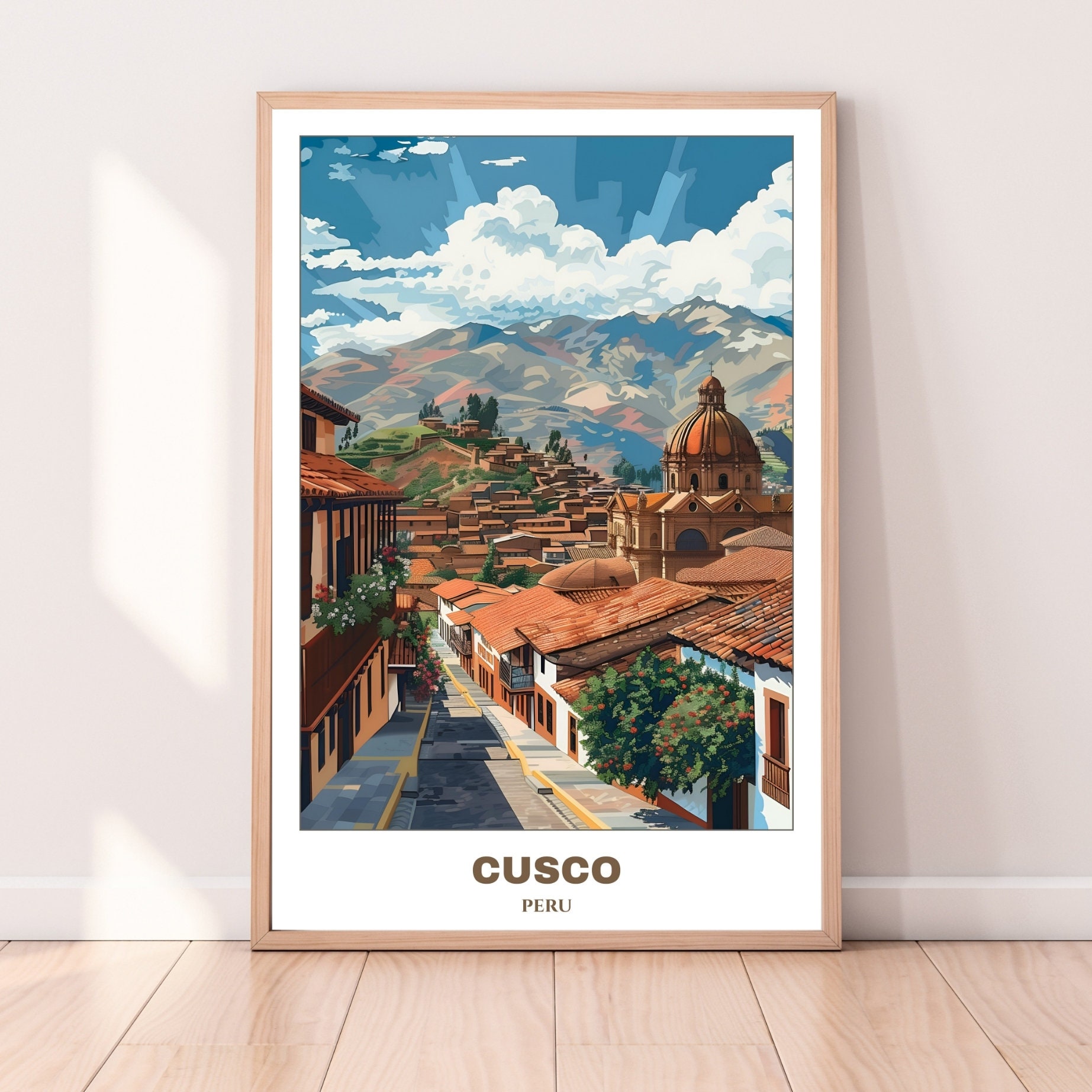 Cusco Travel Printable Poster peru Travel Poster cusco Painting digital ...