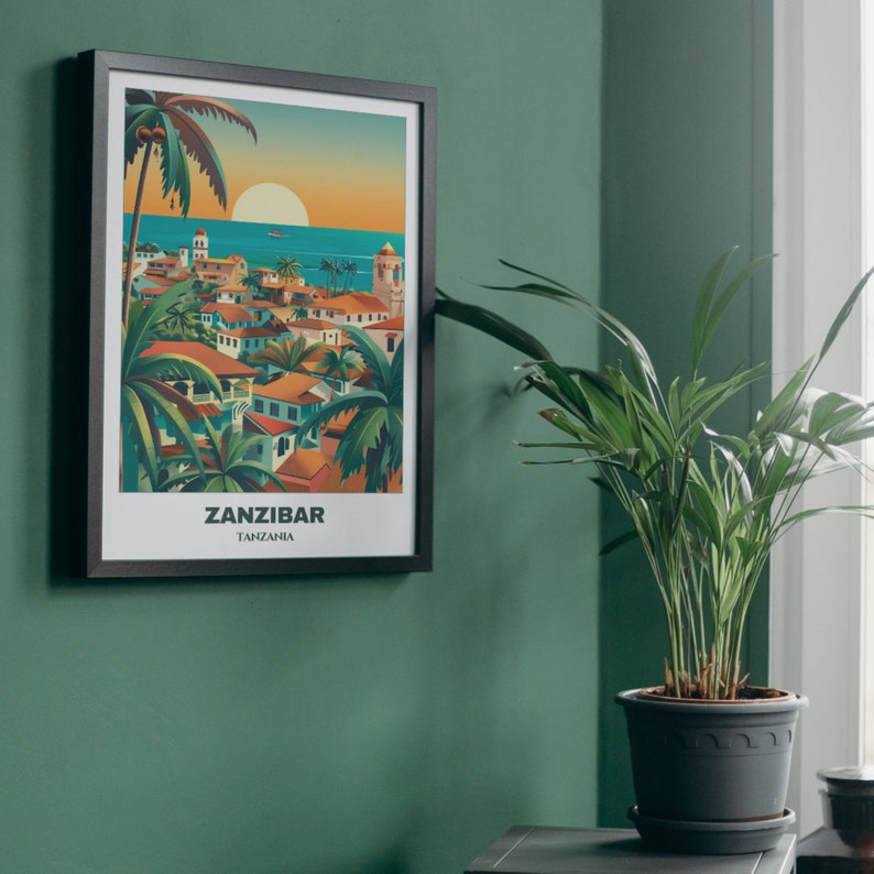 Zanzibar City Travel Printable Poster - Tanzania Travel Poster ...